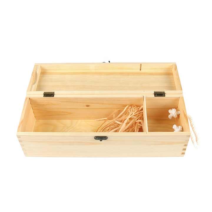 Custom Single Decorative Wood Wine Box with Lid Handle Clasp for ...