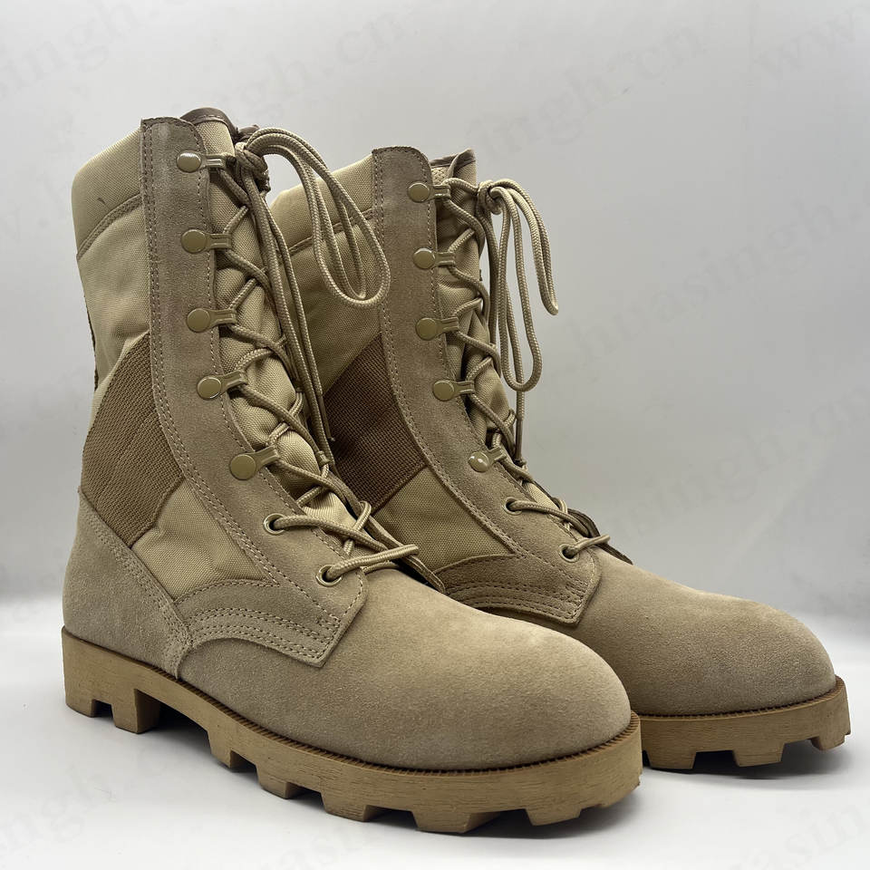 LYL,Rip Resistant Natural Suede Leather Muddy-Proof Combat Boots Field ...