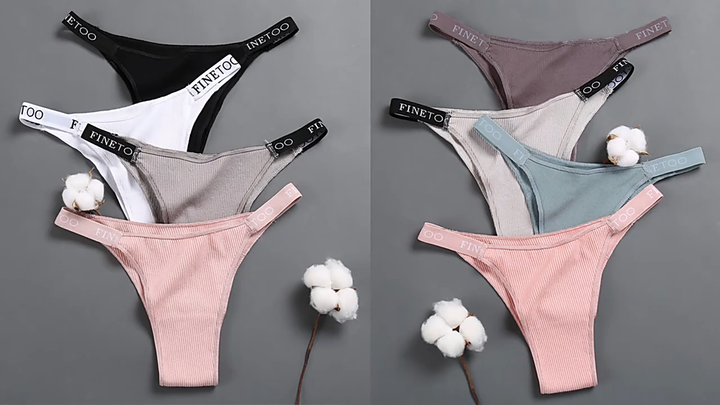 FINETOO 2024 Hot Women G-String Thongs, Sexy Low-Rise Cotton Underwear ...