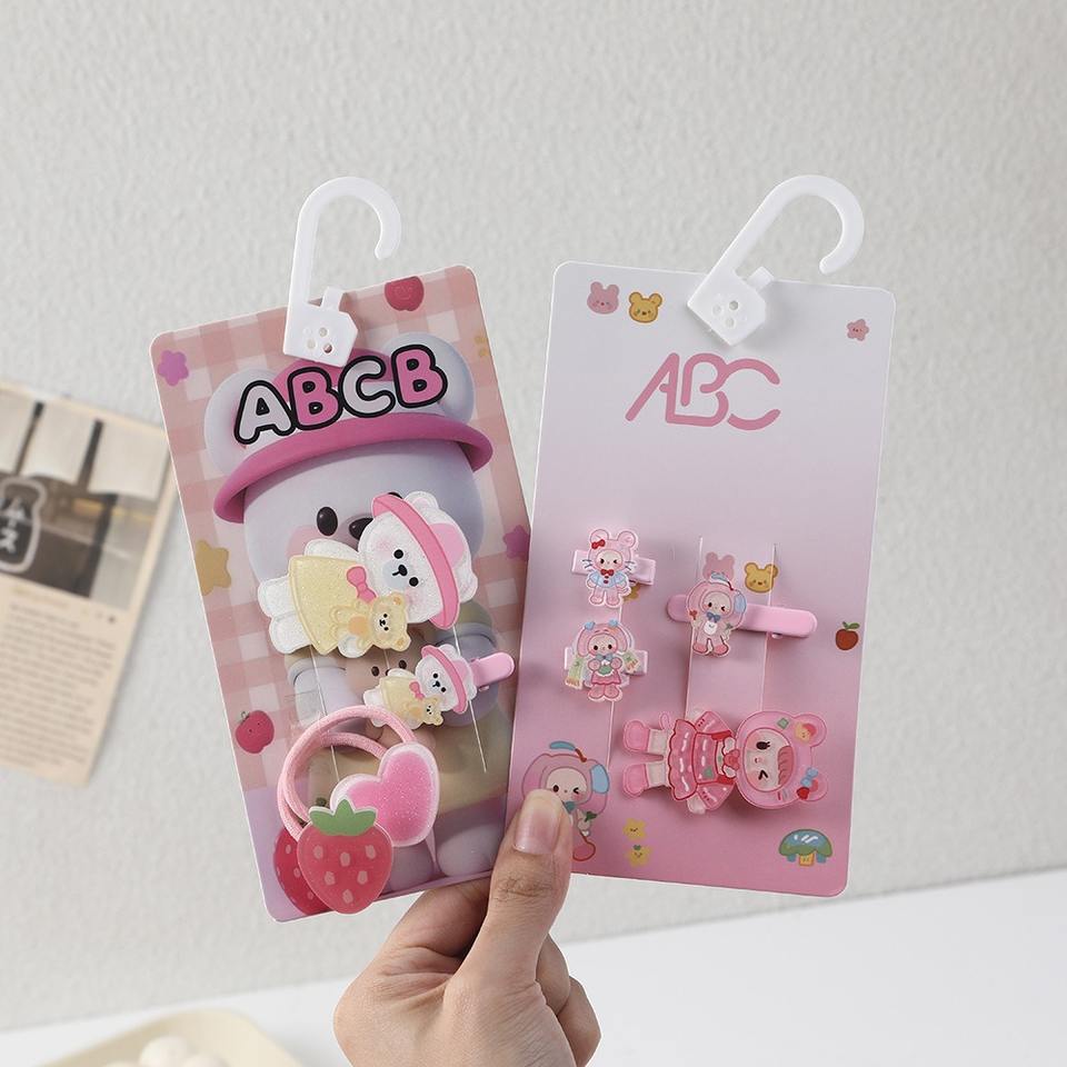 4pcs New Cartoon Fashionable Cat Rabbit Hair Clips Ties Set for Kids ...