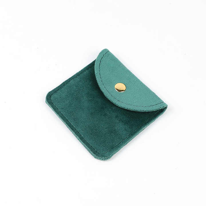 Velvet Jewelry Pouches with Snap Button - 8*8cm Storage Bags