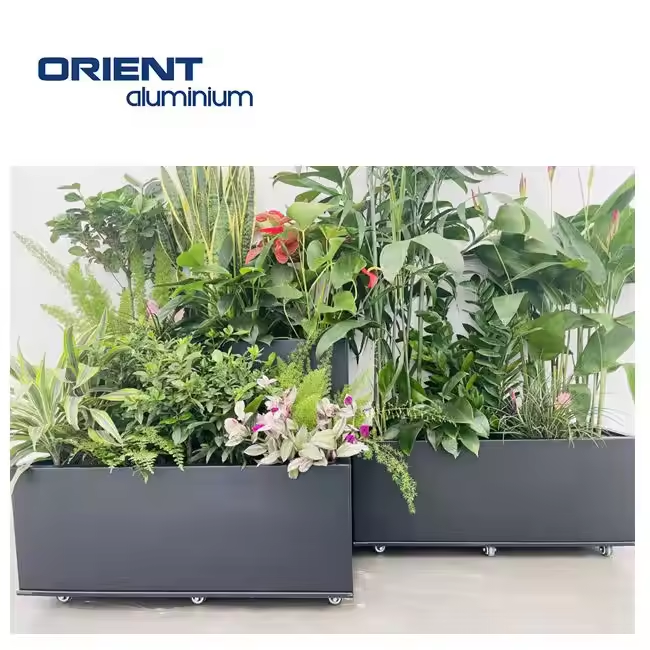 Garden Large Rectangular Aluminium Planter Box Square Aluminum Planter ...