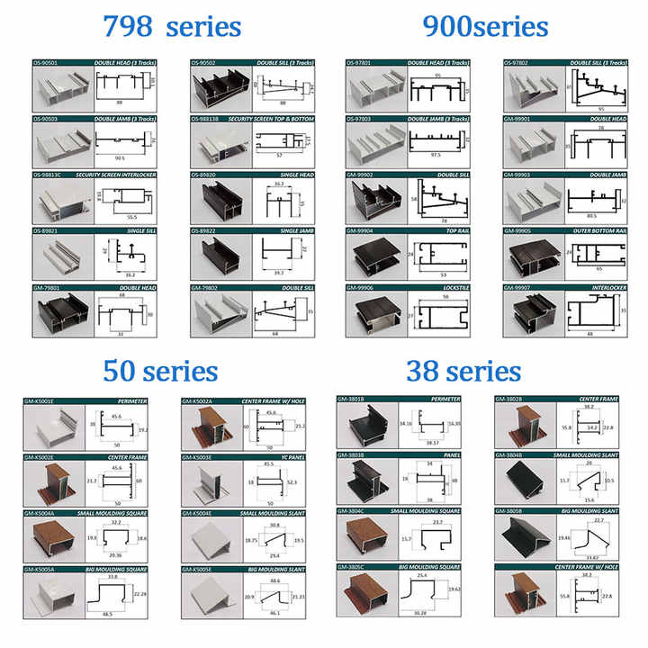 Aluminum Sliding Window Frame Profiles - 6000 Series