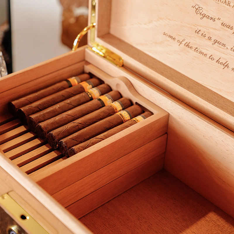 New Design Guevara Electronic Fingerprint Lock Cigar Humidor