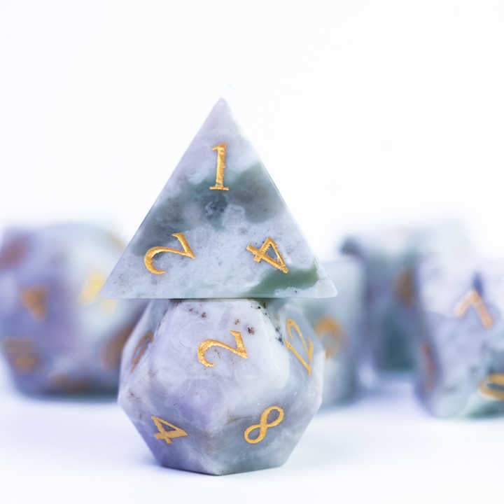 Auspicious Customizable Logo Jade Stone Dice D20 Polyhedron Square for ...