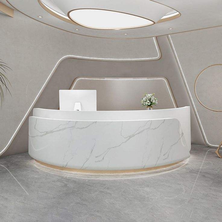 Customized Color Modern Solid Surface Reception Desk