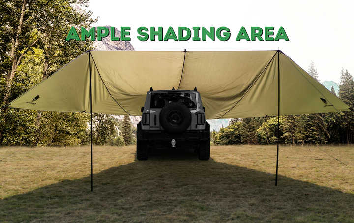 Portable Tailgate Car Awning Waterproof Rain Fly Tent for Camping SUV ...