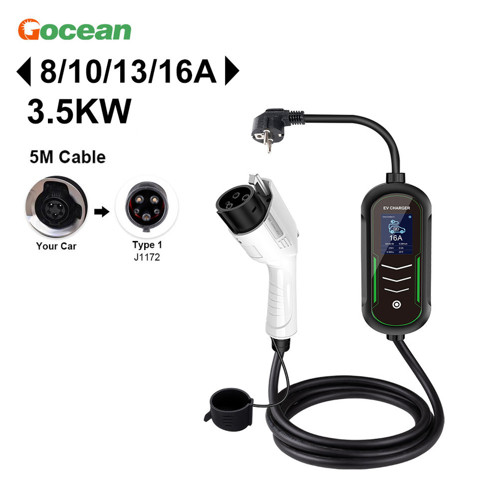 High Compatibility EV Charger 3.5KW 16A Type 1 New Energy Car Portable ...