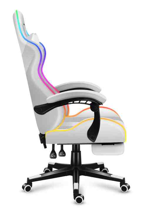 Comfortable PU Leather Computer Chair Gaming Chair RGB With Footrest PC ...