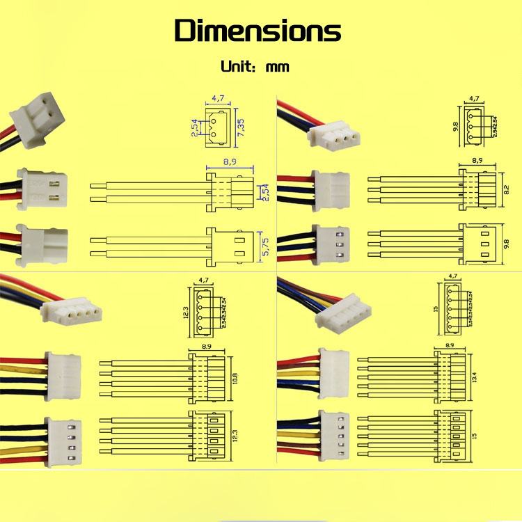 Molex Mini Spox 5264 2.5MM/2.54MM Pitch bağlayıcı 2 3 4 5 6 8 10 15 Pin ...