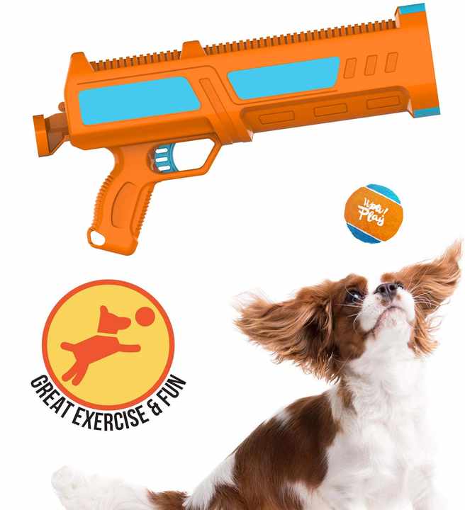 AFP Interactive Outdoor Dog Fetch Toy Pet Ball Thrower 6.5cm Tennis ...
