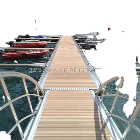 Modern sea houseboat pontoon platform modular floating dock with wood ...