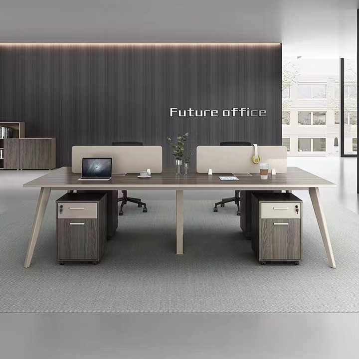 Modern Wooden Staff Office Desk - Durable and Stable Office Workstation ...
