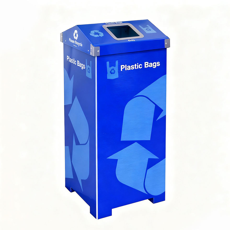 Coroplast Stackable Recycling Bin Custom Printing PP Hollow Board Trash ...