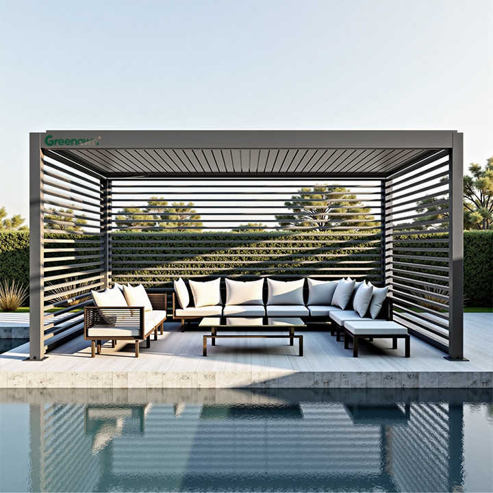 Free Standing Motorized Pergola - Aluminum Louvered Patio Cover