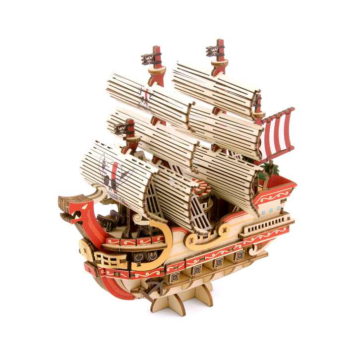 Official Licensed One Piece Red Force Wooden 3D Puzzle Craft Wood Toy ...