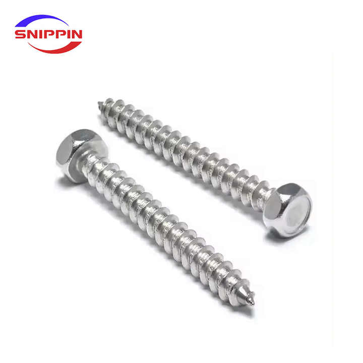 DIN7976 Stainless Steel Self Tapping Screw Outer Hex Head Self Tapping ...