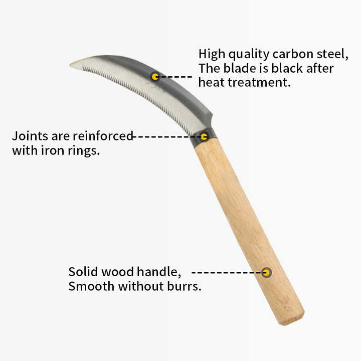 Aluminium Farming Rice Harvesting Knife Sickle with 3 H Short Pole