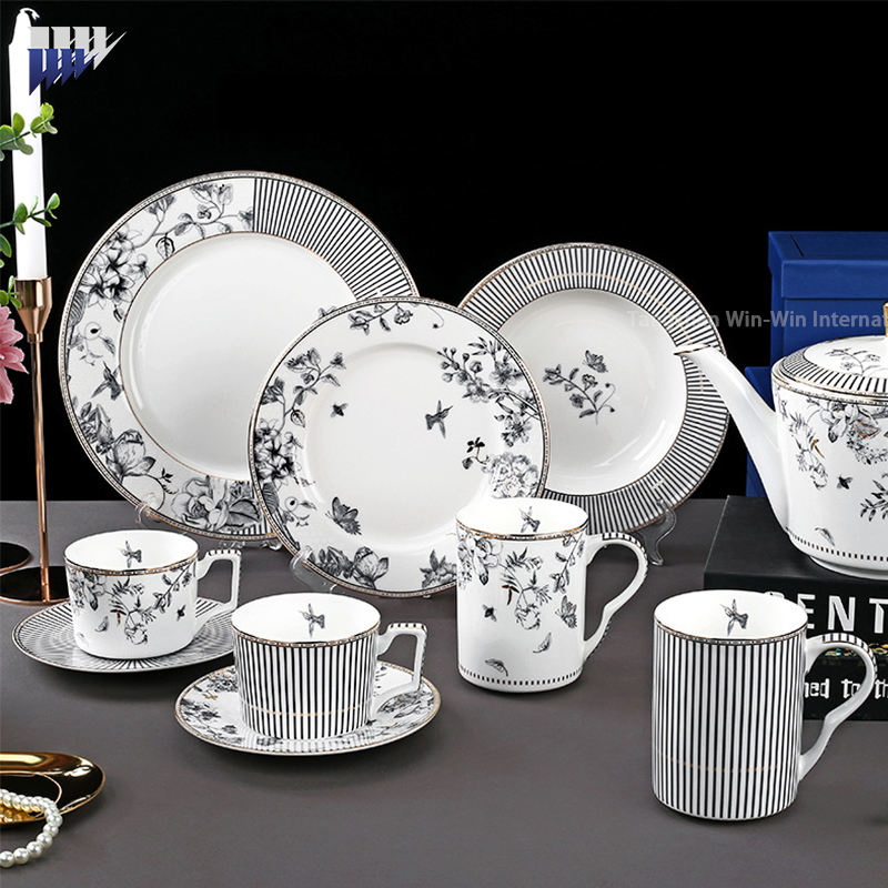 Light Touch Embossed Floral Bone China Cup Afternoon Tea Set Ceramic ...