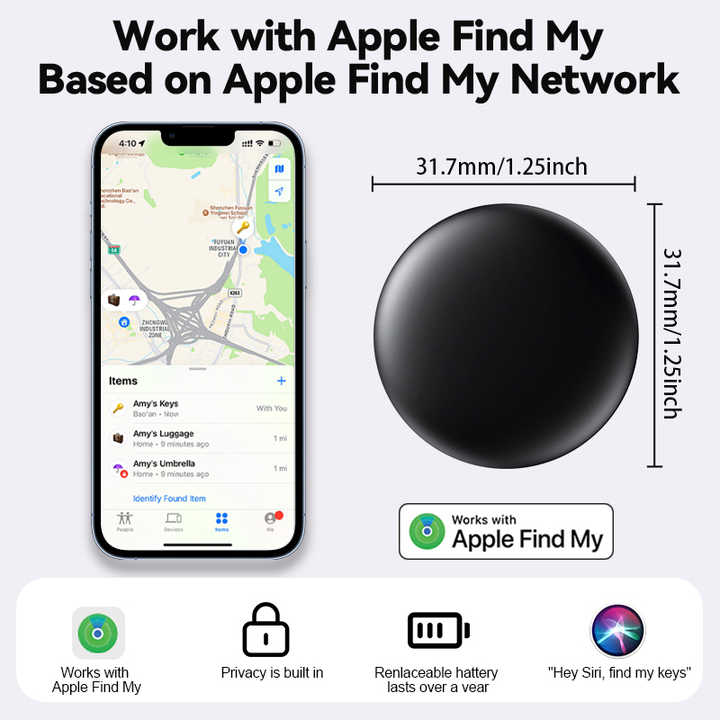 For Apple MFi Certified Smart GPS Tracker & Locator Card Real-Time ...