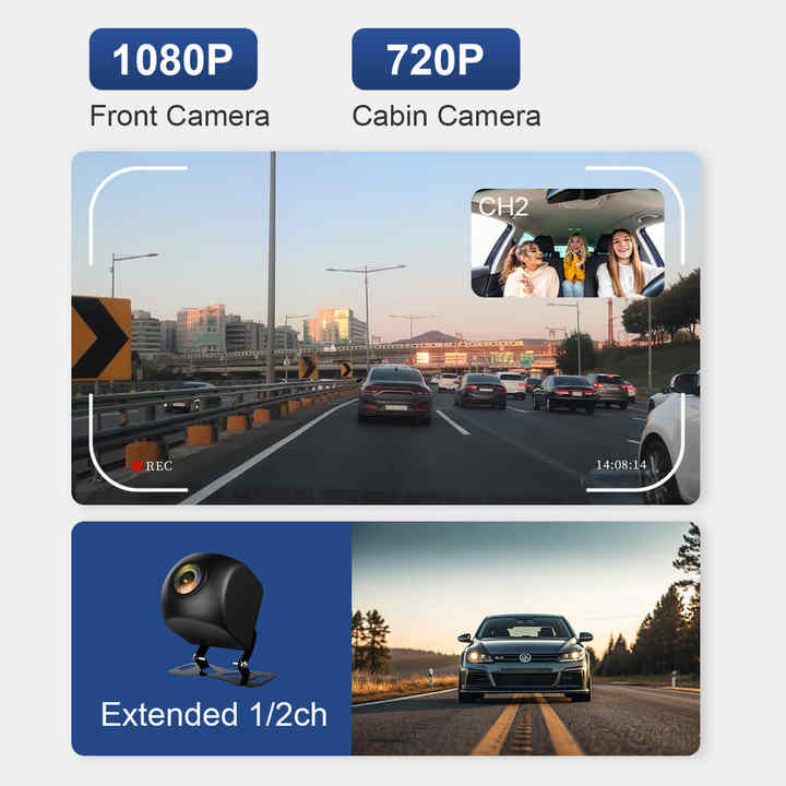1080p AI ADAS DMS Parking Monitoring Video Recording G-sensor Hd Camera ...