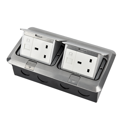 IP40 Pop up Floor Socket 2 Gang 13A - Reliable Electrical Outlet