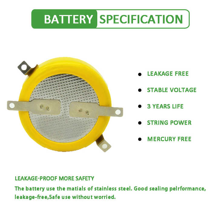 3V Lithium Rechargeable CMOS 15mah ML1220 Battery for Toys