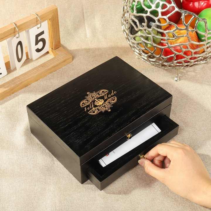 Luxury MDF Gift Card Box - High-End 2-Tier Wooden VIP Pack