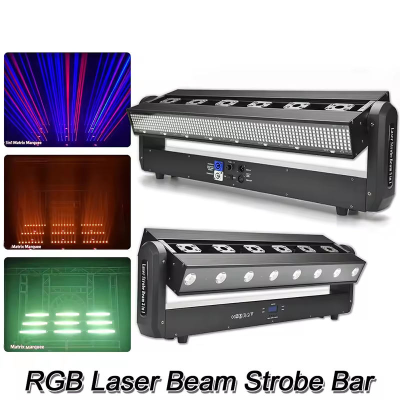 Disco Light 6 Heads Red Laser Bar Lights Eyes RGB Strobe