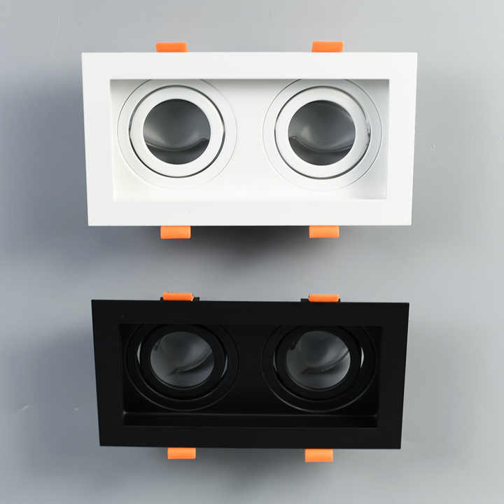Hot Sale Double Heads GU10 Downlight Holder Fixture Square MR16 Spot ...