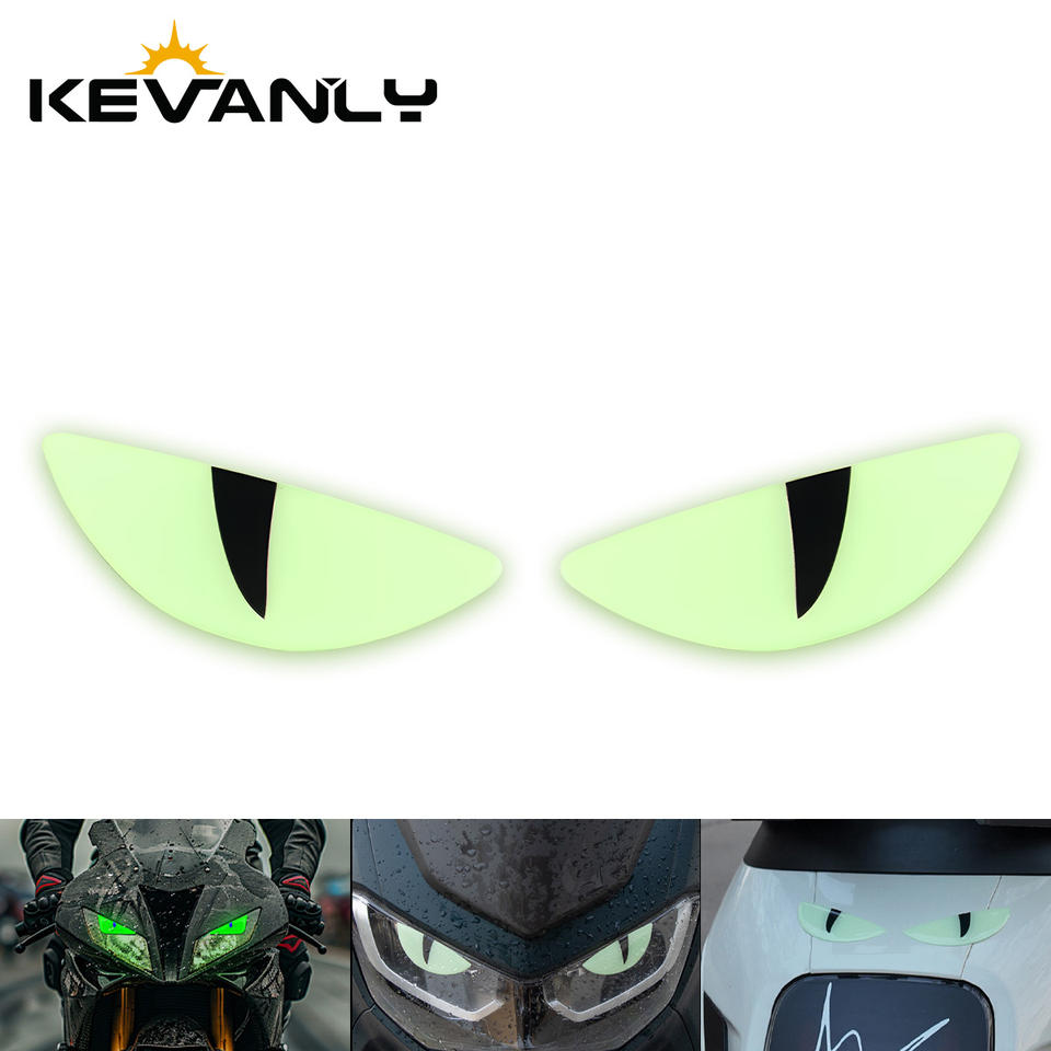 Motorcycle Sticker Headlights Decal Night Luminous Evil Eyes Shape Body ...