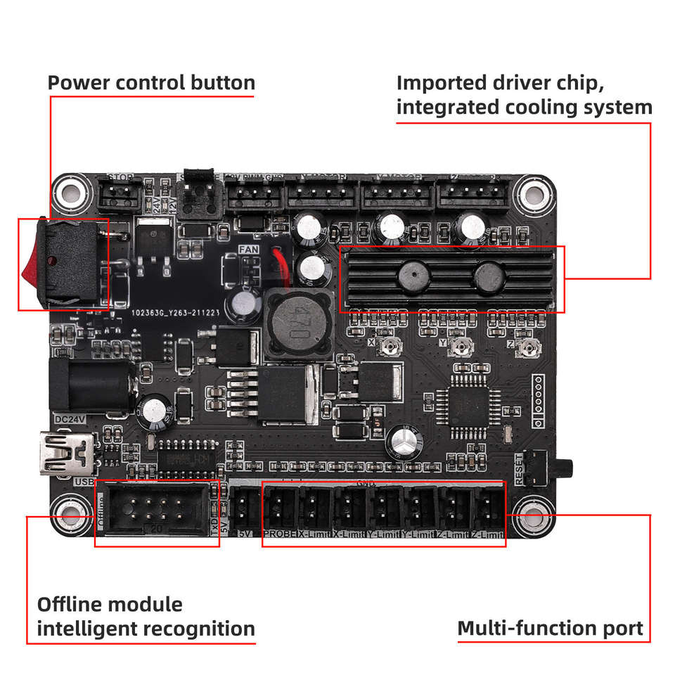 GRBL Three-axis Control Board USB for Laser Engraving Machine DIY Small ...