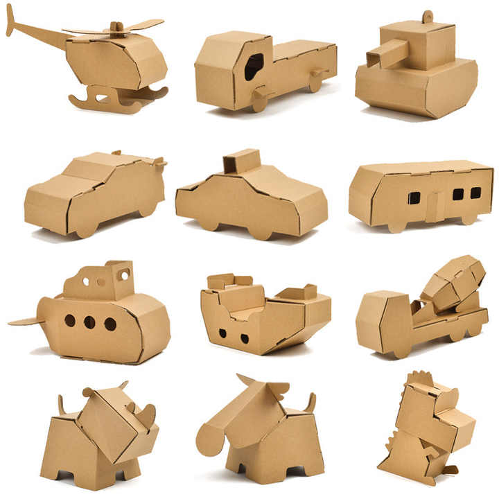 DIY Corrugated Paper Craft - Kids 3D Jigsaw Model