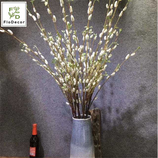 Artificial Spring Willow Bud Branch Berry Stems for Home Decoration
