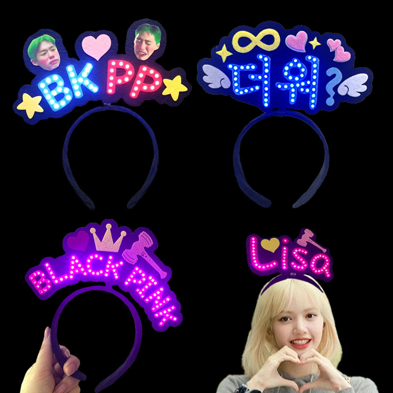 Custom Glow-in-Dark Acrylic LED Headbands Christmas Birthday Parties ...