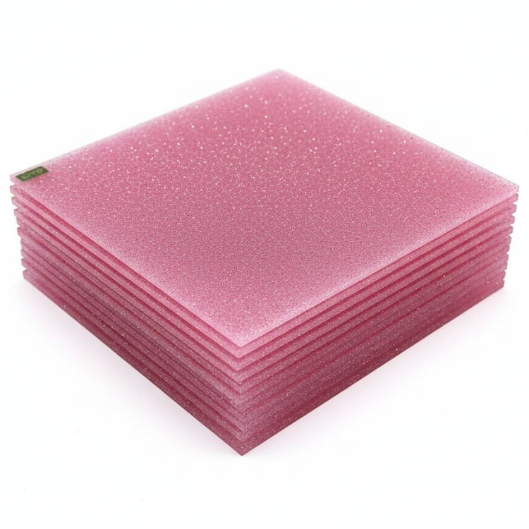 3mm Glossy Pink Glitter Acrylic Sheet Sparkle Plastic Board for LED ...