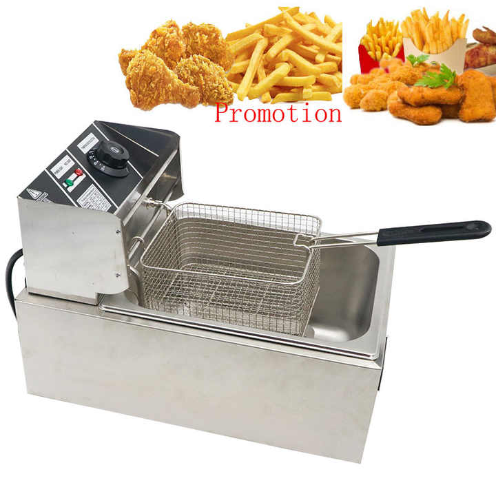 110V 6L Fryer Commercial Kitchen Fryer 410 Body 201 Wholesale Factory ...