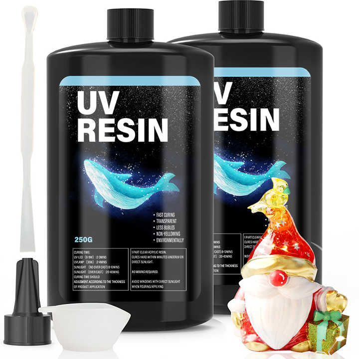 UV Resin Upgraded 500g Crystal Clear UV Resin Hard Low Odor Ultraviolet Epoxy Resin UV Light ...
