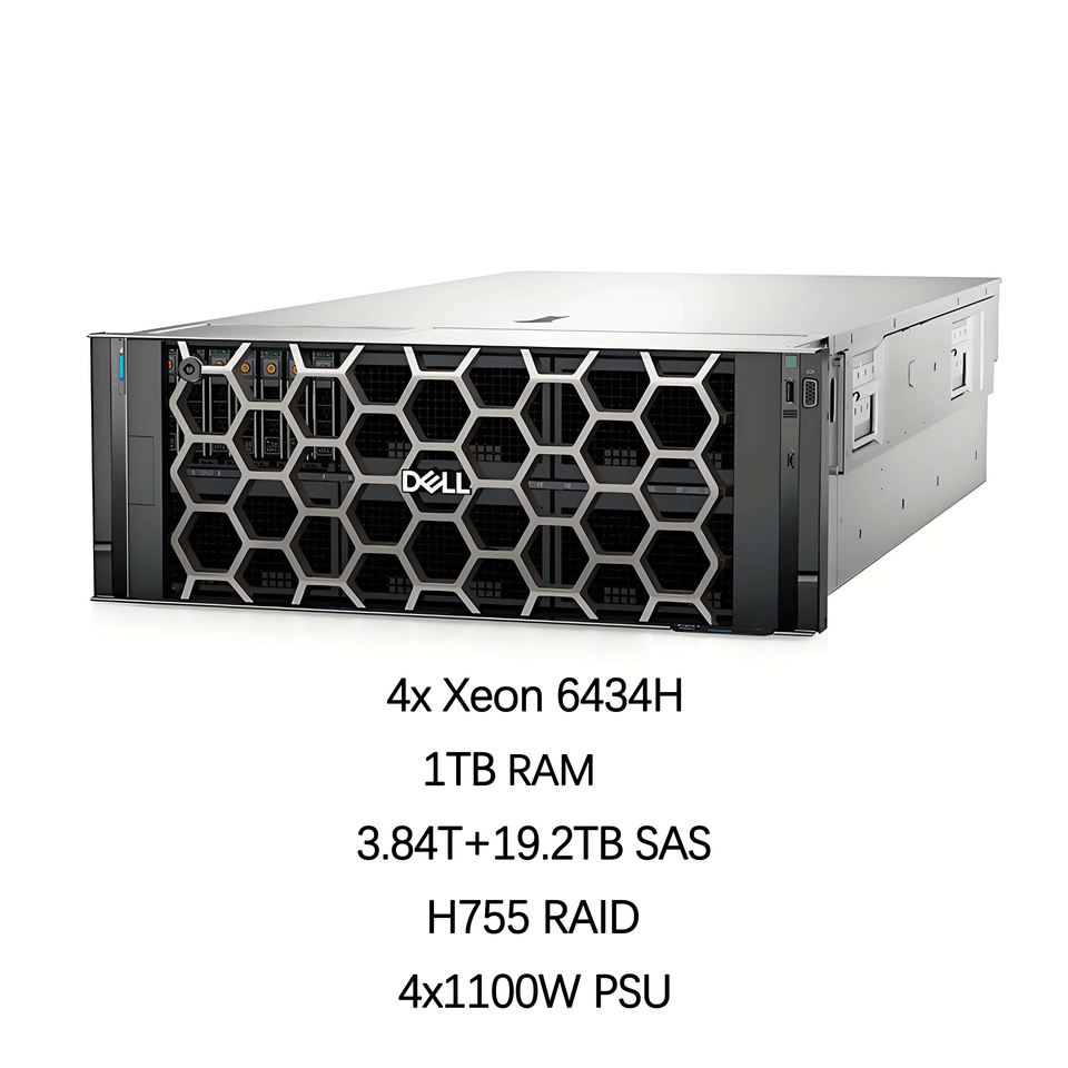 New Dell PowerEdge R960 4x Xeon 6434H 1TB Memory 3.84T SSD+19.2TB SAS ...