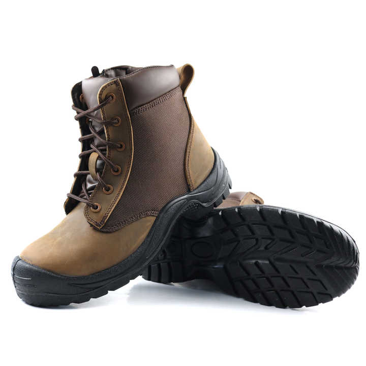 SAFETY LOONG Genuine Leather Safety Shoes Steel Toe Construction Men ...