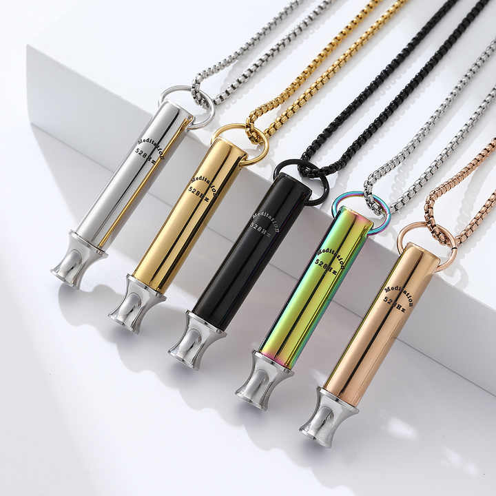 528hz Meditation Breath Whistle Necklace - Mindfulness Jewelry