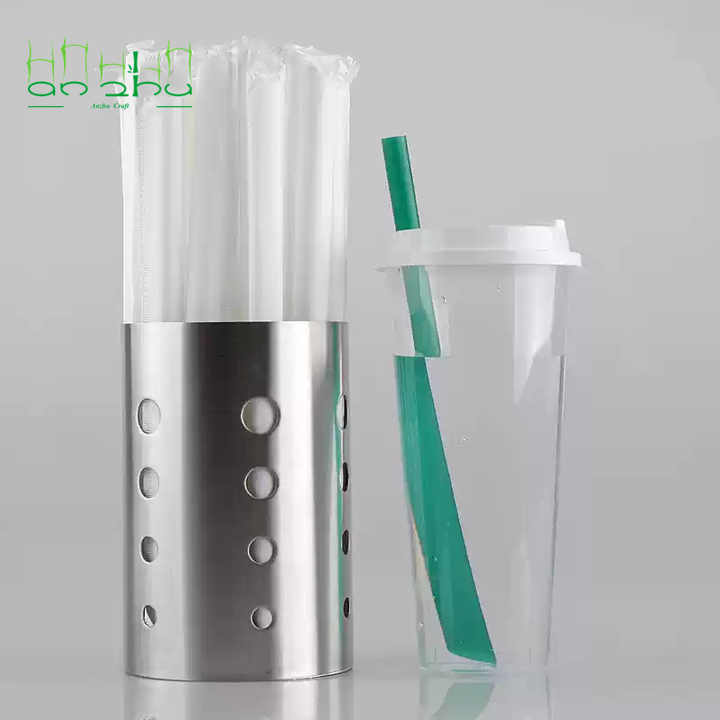 Disposable PLA Plastic Drinking Straws for Beverages & Bubble Tea ...