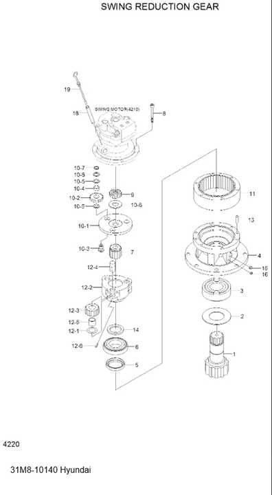 31M8-10140 Swing Reduction Gearbox for Hyundai Excavators