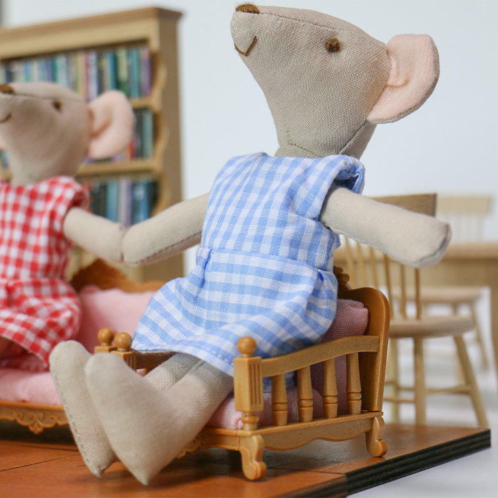 Nordic Style Mouse Hand Puppet Cotton-Linen Plush Toy for Pretend for ...