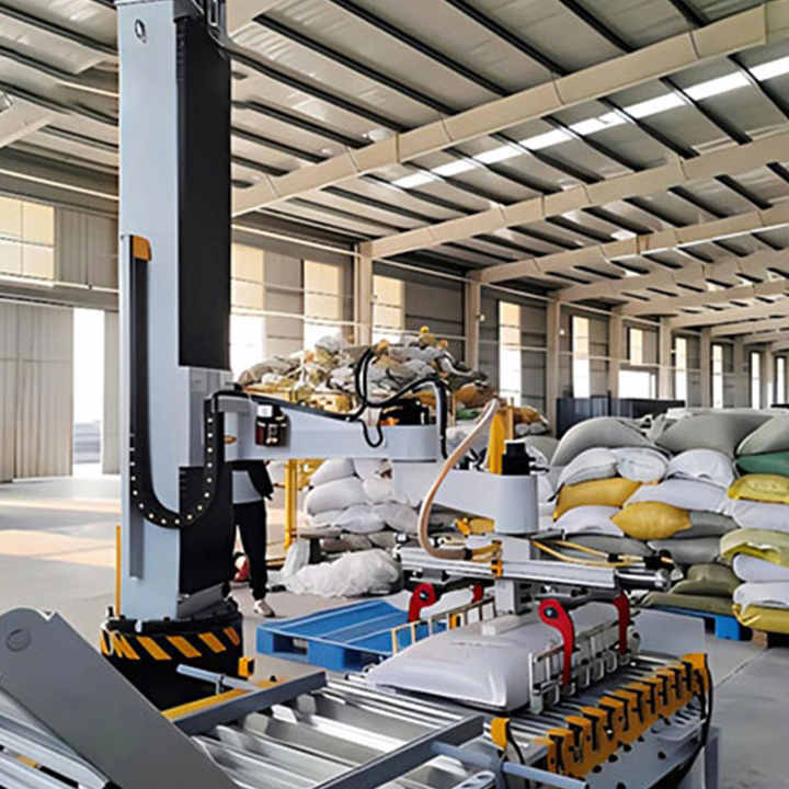 Single Column Robot Palletizer Machine and Robot Palletizer Work With ...