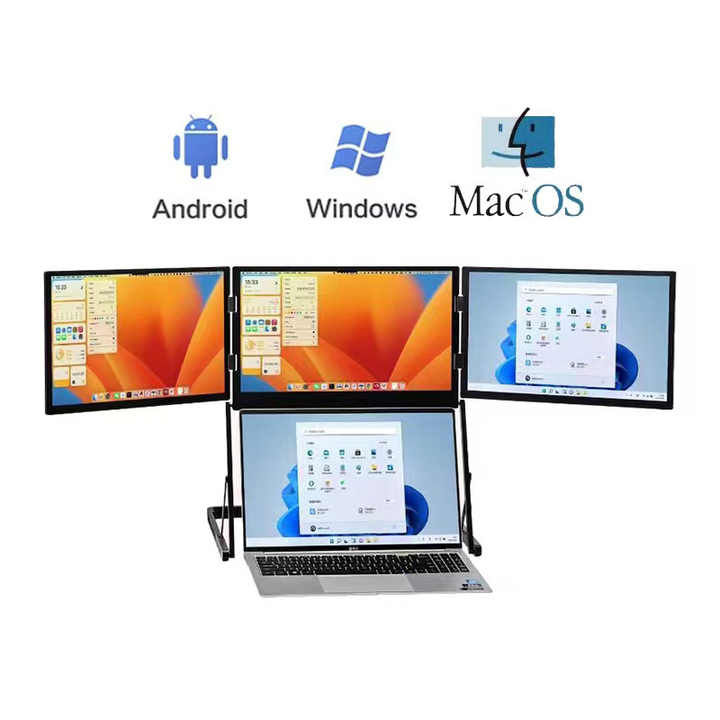Quad Laptop Monitor 100% SRGB 16 Inch IPS Panel Portable Triple Screen ...