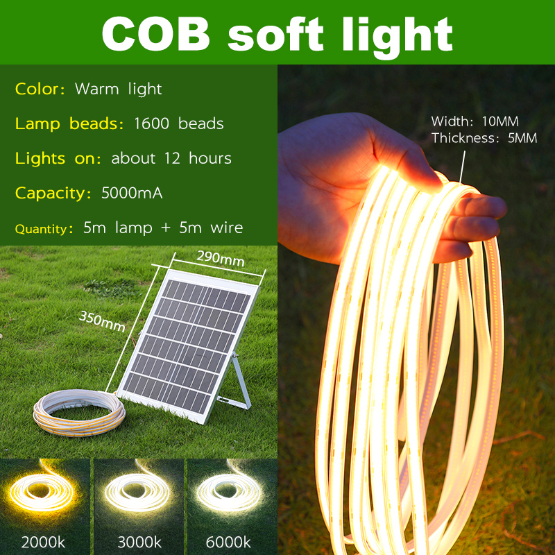 Solar Linear Lamp Waterproof 2835 Outdoor Garden Lighting