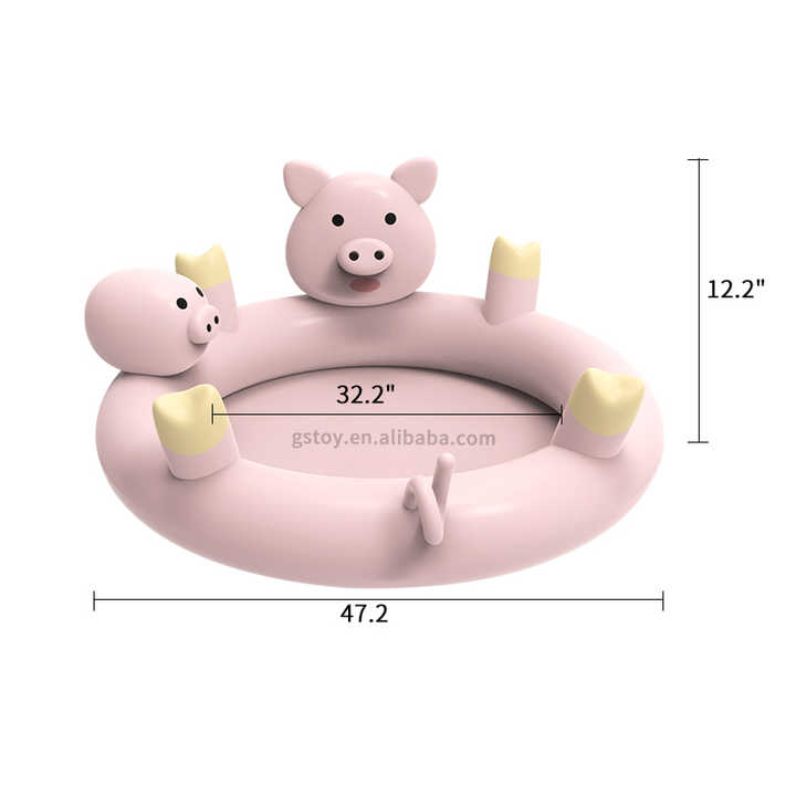 Outdoor Lovely Pig Design PVC Splash Pool Spray Water Tub Home Inflated ...