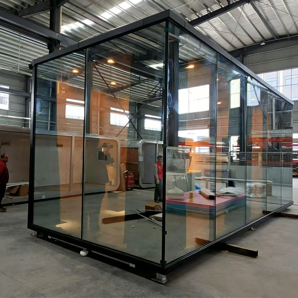 Luxury Smart Home Prefab Steel House with Mirror Glass Sunrooms and ...
