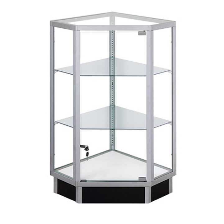 Glass counter full vision glass display cabinet indoor lockable wood holder showcase Alibaba